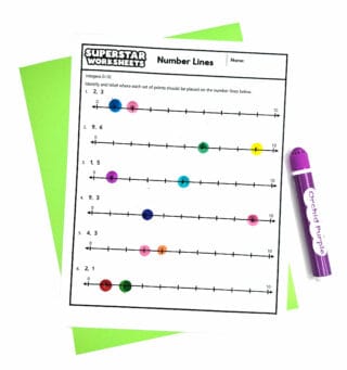 Number Line Worksheets - Superstar Worksheets