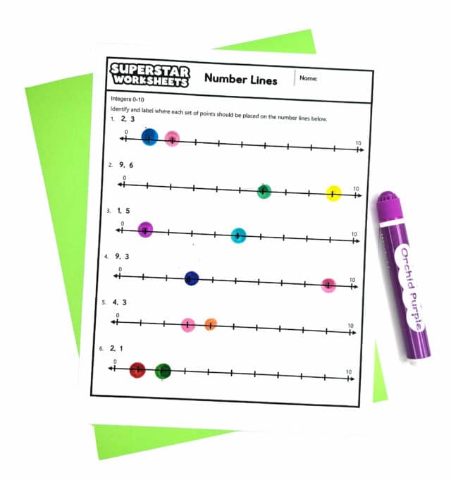 Number Line Worksheets - Superstar Worksheets