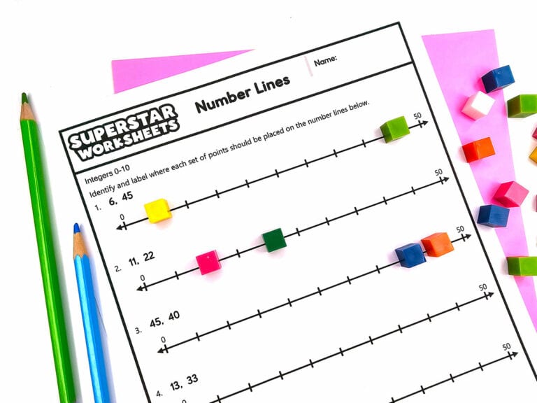 Number Line Worksheets - Superstar Worksheets