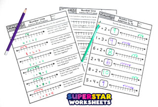Number Line Addition - Superstar Worksheets