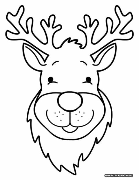 Reindeer Template (Free Printables) - Superstar Worksheets