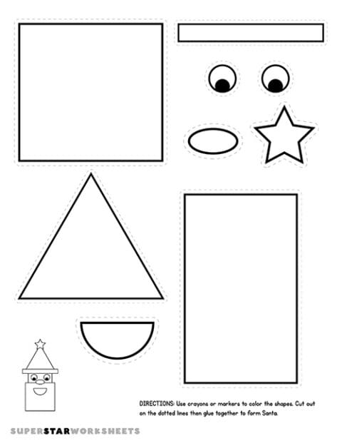 Santa Template - Superstar Worksheets
