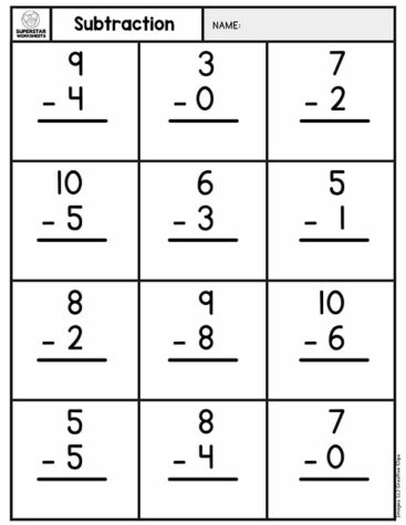 First Grade Subtraction Worksheets - Superstar Worksheets