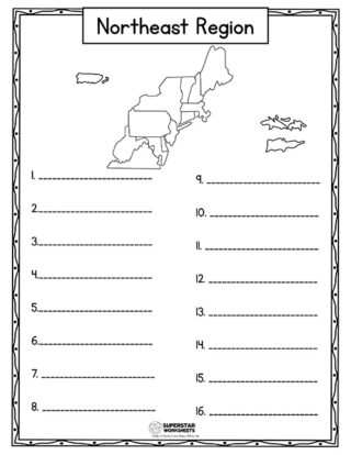 USA Map Worksheets - Superstar Worksheets