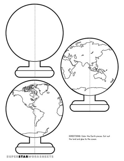 Earth Template (Free Printables) - Superstar Worksheets
