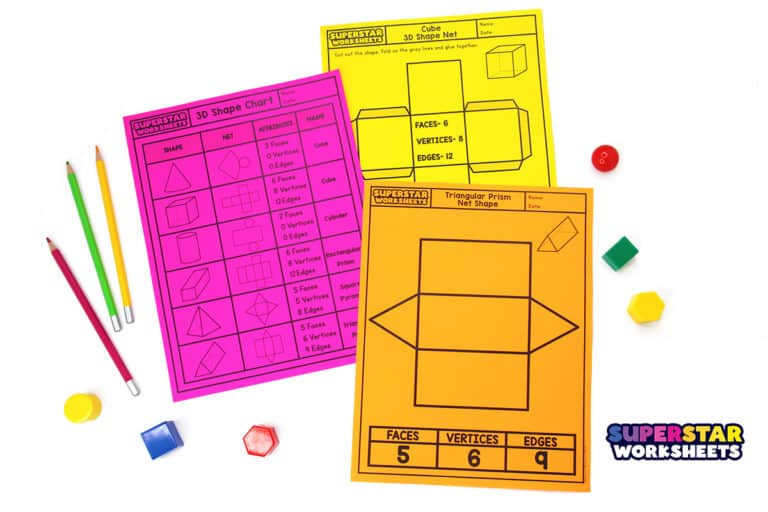 3D Shape Nets - Superstar Worksheets
