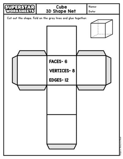 3D Shape Nets - Superstar Worksheets