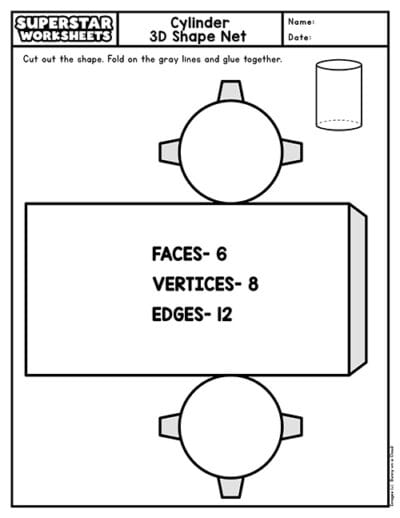 3D Shape Nets - Superstar Worksheets