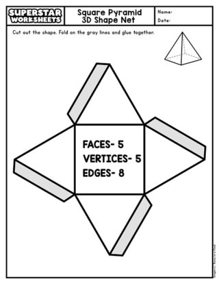 3D Shape Nets - Superstar Worksheets