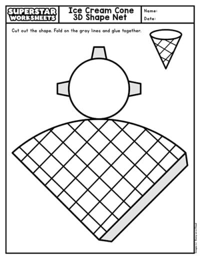 3D Shape Nets - Superstar Worksheets