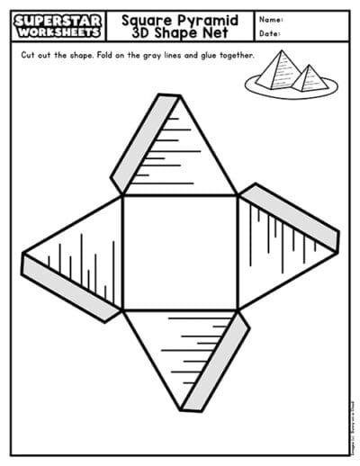 3D Shape Nets - Superstar Worksheets