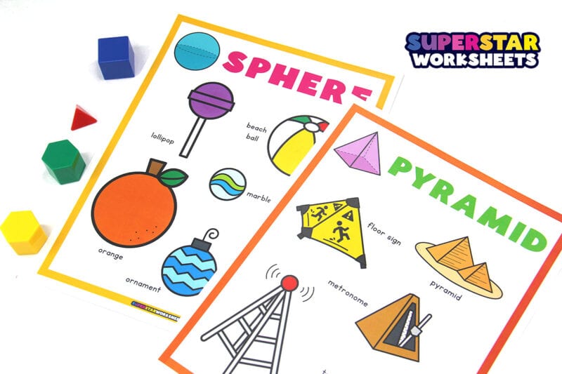 3D Shapes Chart - Superstar Worksheets