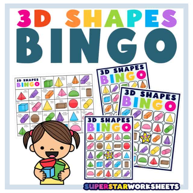 3D Shape BINGO - Superstar Worksheets