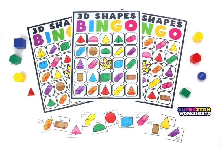 3D Shape BINGO - Superstar Worksheets