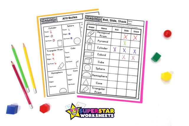 3D Shapes Worksheets - Superstar Worksheets