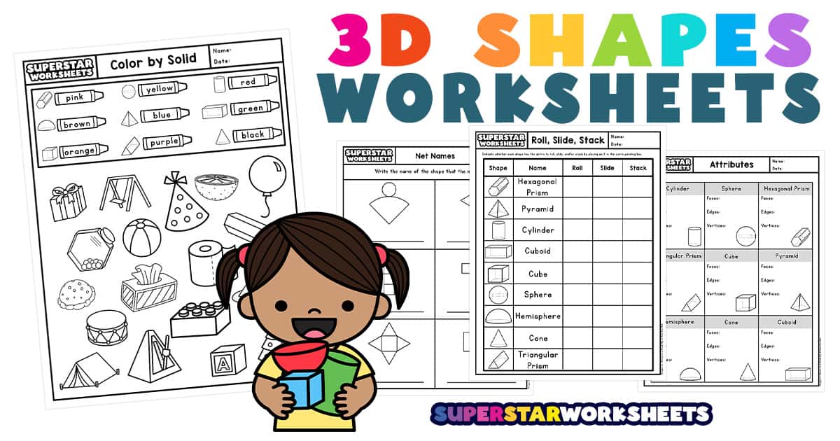 3D Shapes Worksheets - Superstar Worksheets