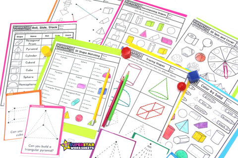 3D Shapes Worksheets - Superstar Worksheets