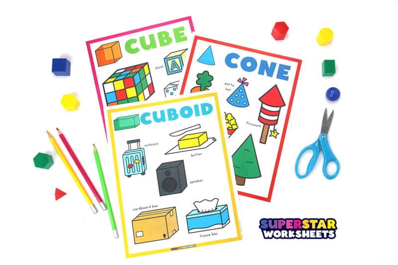 3D Shapes Chart - Superstar Worksheets