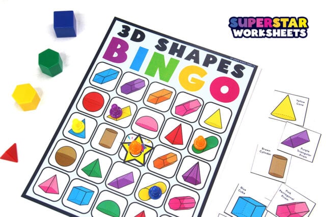 3D Shape BINGO - Superstar Worksheets