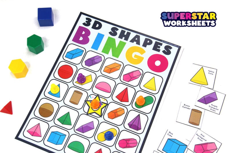 3D Shape BINGO - Superstar Worksheets