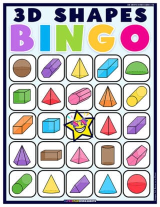 3D Shape BINGO - Superstar Worksheets