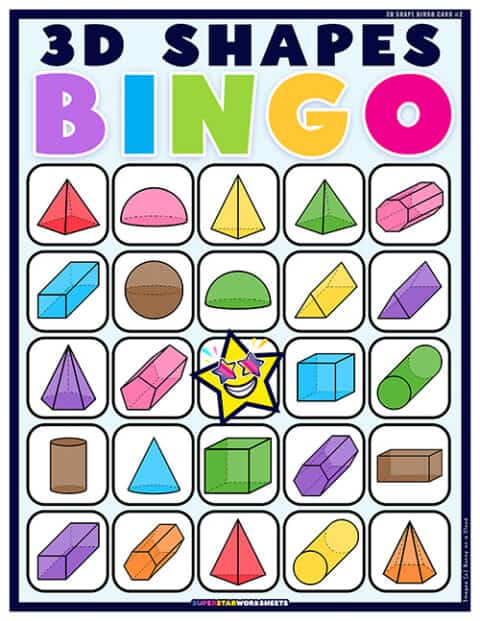 3D Shape BINGO - Superstar Worksheets