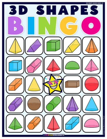 3D Shape BINGO - Superstar Worksheets