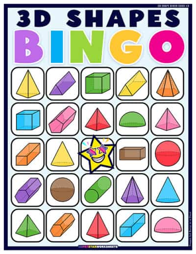 3D Shape BINGO - Superstar Worksheets