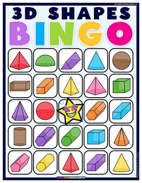 3D Shape BINGO - Superstar Worksheets