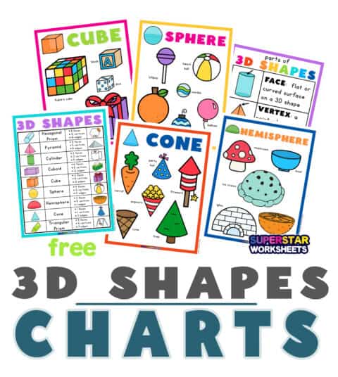 3D Shapes Chart - Superstar Worksheets