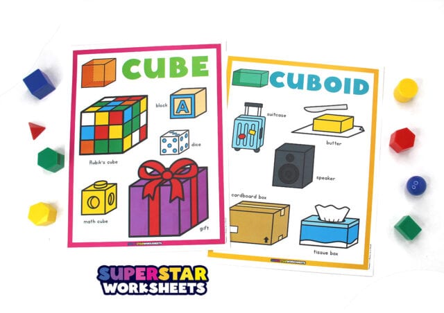 3D Shapes Chart - Superstar Worksheets