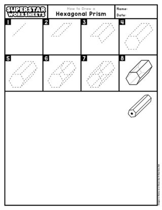 3D Shapes Drawing - Superstar Worksheets