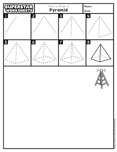 3D Shapes Drawing - Superstar Worksheets