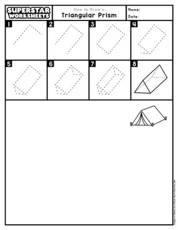 3D Shapes Drawing - Superstar Worksheets