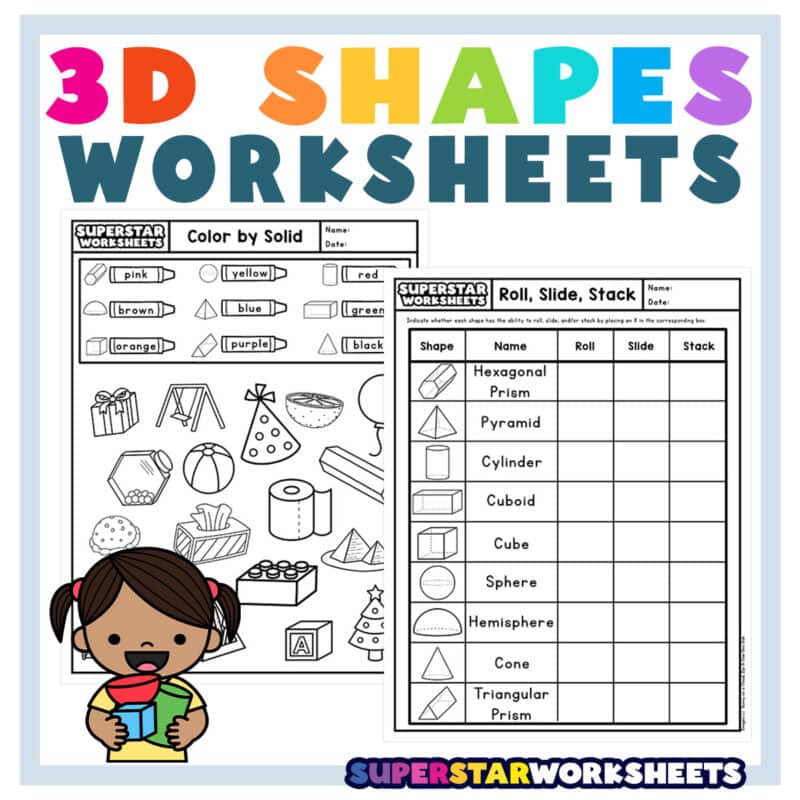 3D Shapes Worksheets - Superstar Worksheets