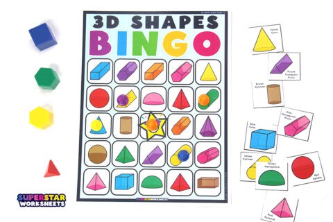3D Shape BINGO - Superstar Worksheets