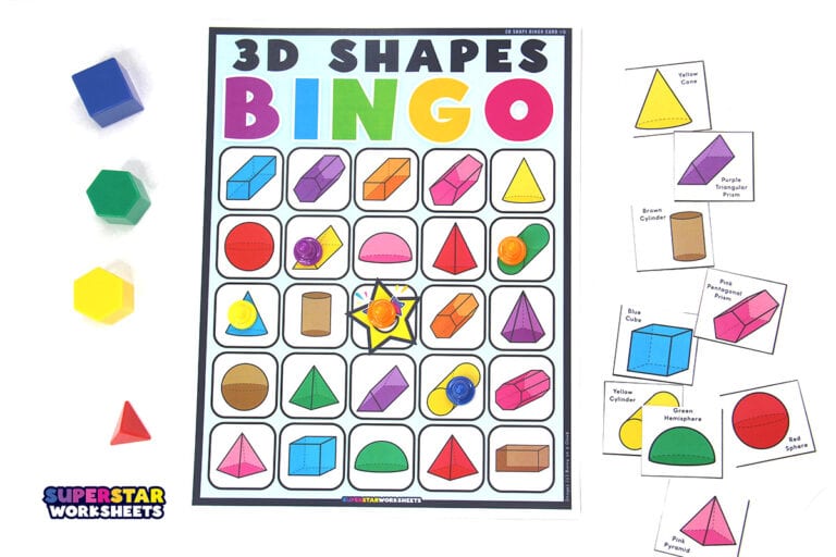 3D Shape BINGO - Superstar Worksheets