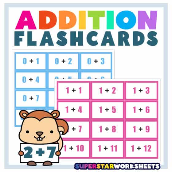 Addition Flashcards - Superstar Worksheets