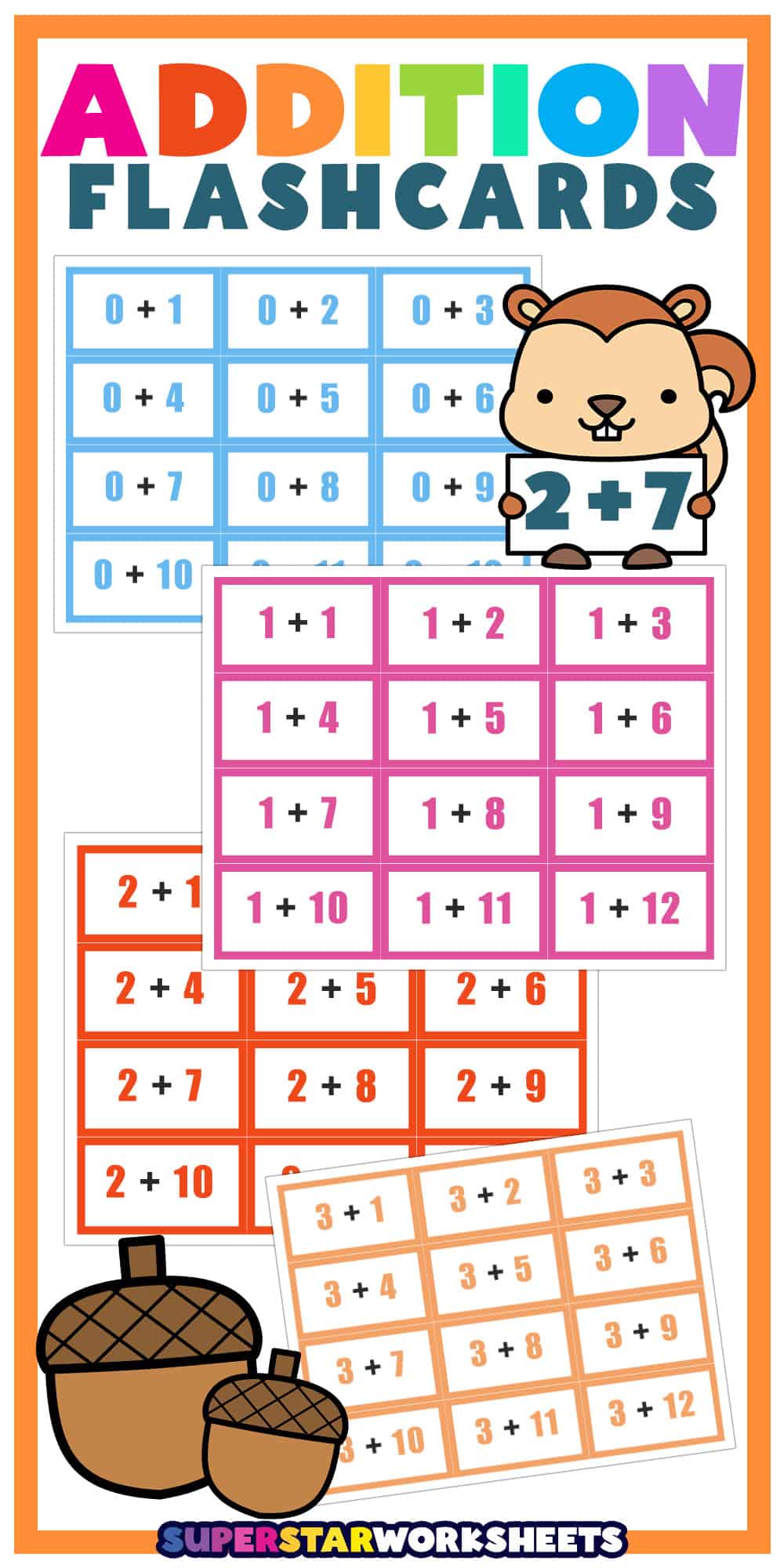 Addition Flashcards - Superstar Worksheets