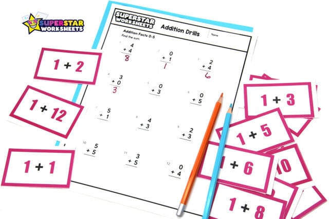 Addition Flashcards - Superstar Worksheets