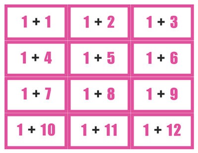 Addition Flashcards - Superstar Worksheets