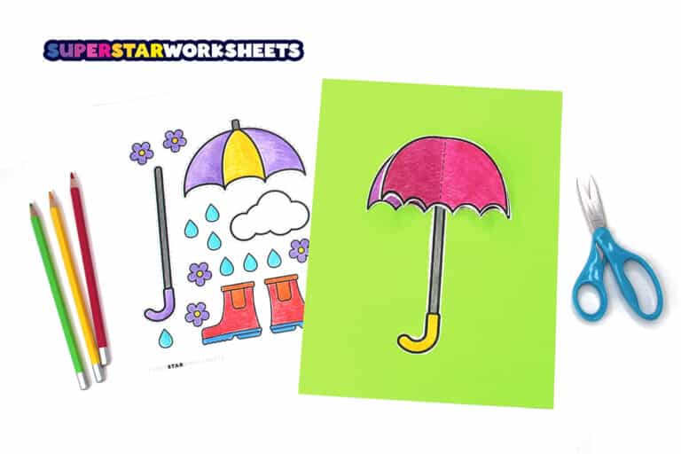 Umbrella Template (Free Printables) - Superstar Worksheets
