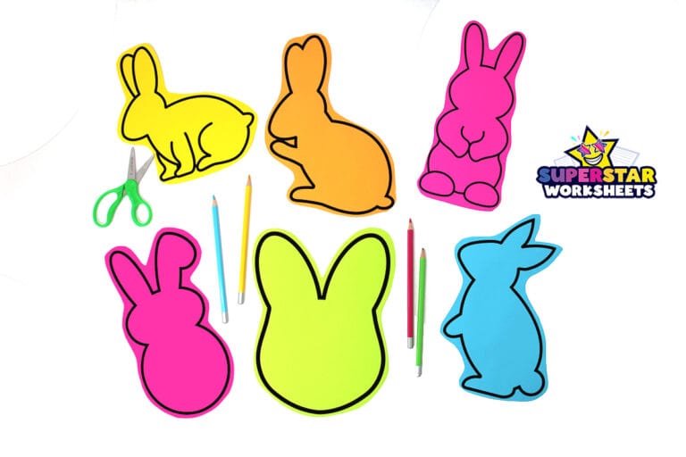 Bunny Template (Free Printables) - Superstar Worksheets