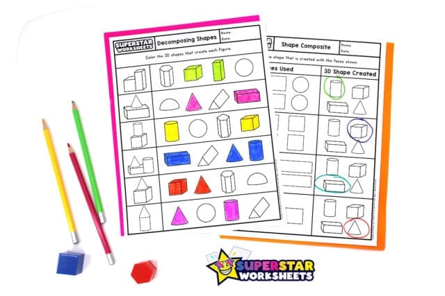 3D Shapes Worksheets - Superstar Worksheets