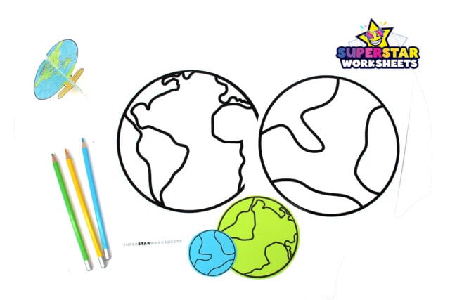 Earth Template (Free Printables) - Superstar Worksheets