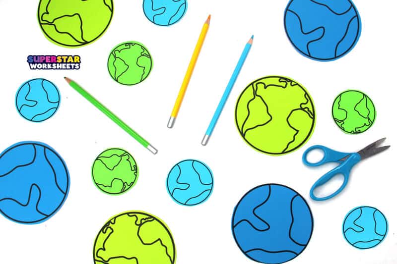 Earth Template - Superstar Worksheets