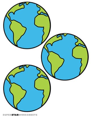 Earth Template (Free Printables) - Superstar Worksheets