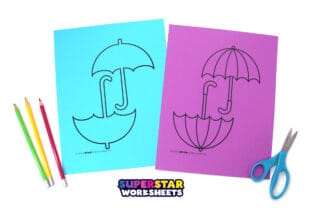 Umbrella Template (Free Printables) - Superstar Worksheets