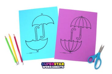 Umbrella Template (Free Printables) - Superstar Worksheets