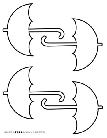 Umbrella Template - Superstar Worksheets